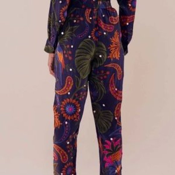 FARM Rio | Pants & Jumpsuits | Farm Rio The Navy Tropical Tapestry ...